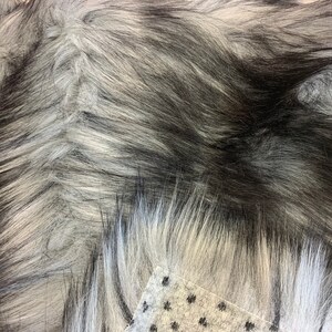 New ( Gray ) Husky Faux Fur Fabric by the Yard_ Shaggy Long Pile Fake ...