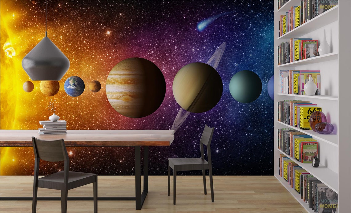 Planets of Solar System Wall Paperplanets Theme | Etsy