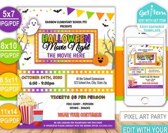Movie Night Flyer - Etsy