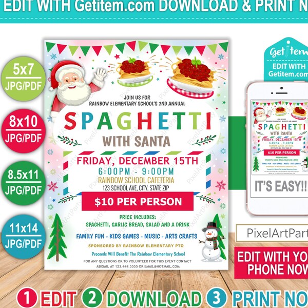 Spaghetti Santa - Etsy