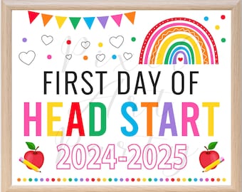 Unicorn First Day of Head Start Sign Girl First Day of Pre-school First ...