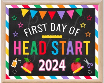 Unicorn First Day of Head Start Sign Girl First Day of Pre-school First ...