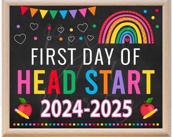 Unicorn First Day of Head Start Sign Girl First Day of Pre-school First ...