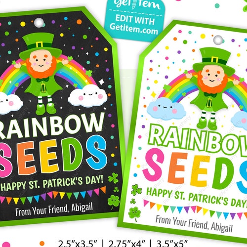 Friend St. Patricks Day Printable Gift Tags Editable - Etsy
