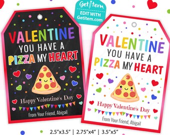 You Have a Pizza My Heart Valentine's Day Tags Creative - Etsy