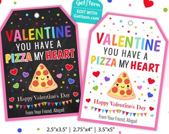 Printable Valentine's Day You Have a Pizza My Heart - Etsy
