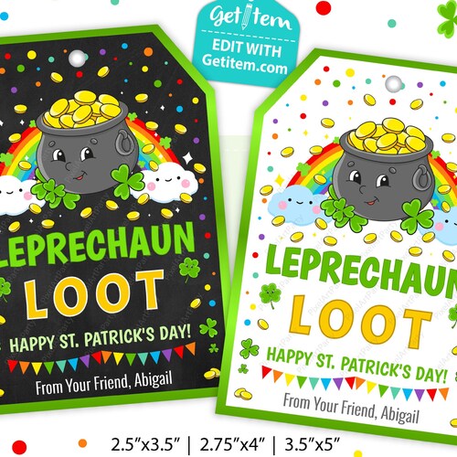 Leprechaun Bait Tag St. Patrick's Day Treat Topper St. - Etsy