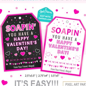 Editable Valentine Soap Gift Tags, Soapin' Valentine, Teacher Classroom ...