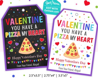 Printable Valentine's Day You Have a Pizza My Heart - Etsy