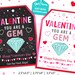 Editable Valentine Gem Tags, Valentine's Day Gift Tag, Valentine You ...