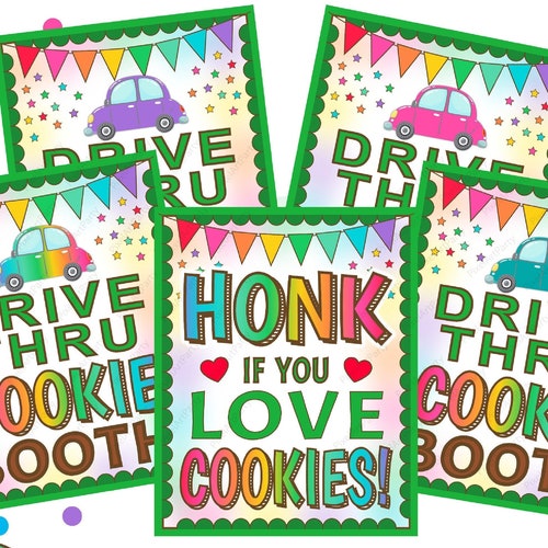 Drive Thru Cookie Booth Sign Cookie Booth Printable Cookie - Etsy