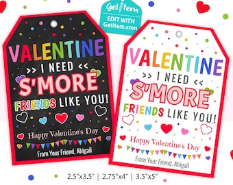 I Need S'more Friends Like You Valentine's Day Tags - Etsy