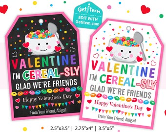 Cereal Valentine Printable - Etsy