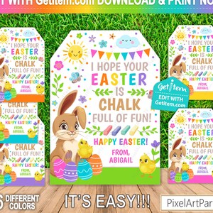 Editable Chalk Full of Fun Gift Tags, Easter Gift Tags, Easter Favor ...