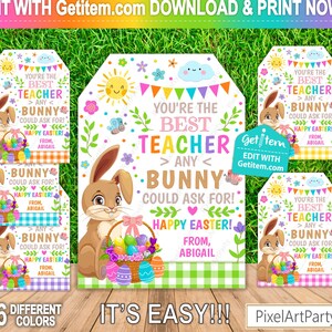 Editable Easter Teacher Gift Tags, Teacher Gift Tags, Easter Gift Tags ...