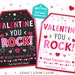 Editable You Rock Valentine Tags Valentine's Day Gift - Etsy