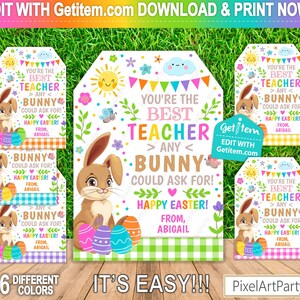 Editable Easter Teacher Gift Tags, Teacher Gift Tags, Easter Gift Tags ...