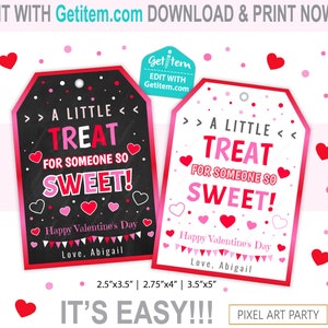 Editable A Little Treat for Someone Sweet Valentine Tag, Chocolate ...