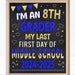 First Day of TK School 2024 Sign Rainbow Back to School Chalkboard Sign ...
