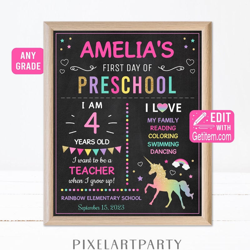Preschool Sign - Etsy