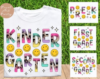 School Grades Retro Png Pre K First Second Third Fourth Fifth Grade - Etsy