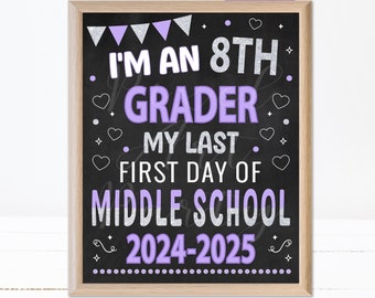 First Day of PRE-K2 2024 Sign Rainbow Back to School Chalkboard Sign ...