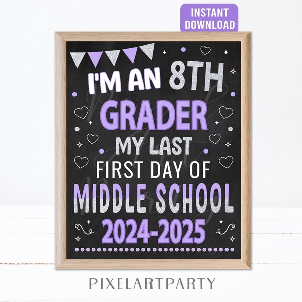 8th Grade First Day Sign - Etsy