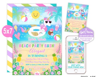 Beach Party Invitation - Etsy