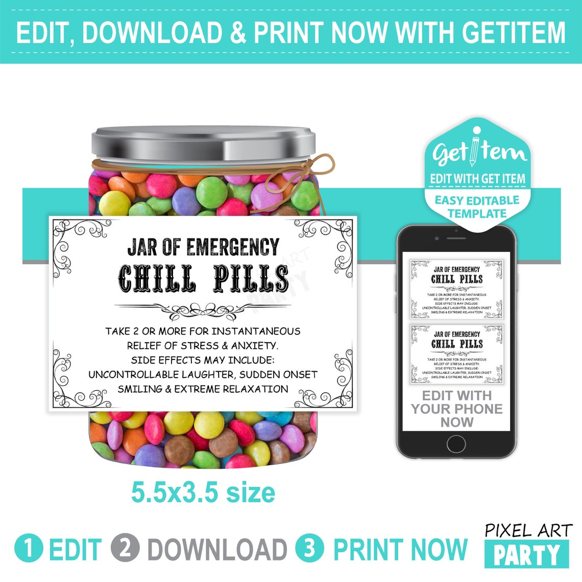 Chill Pills Labels Funny Gift Labels Funny Gag Gift EDIT - Etsy