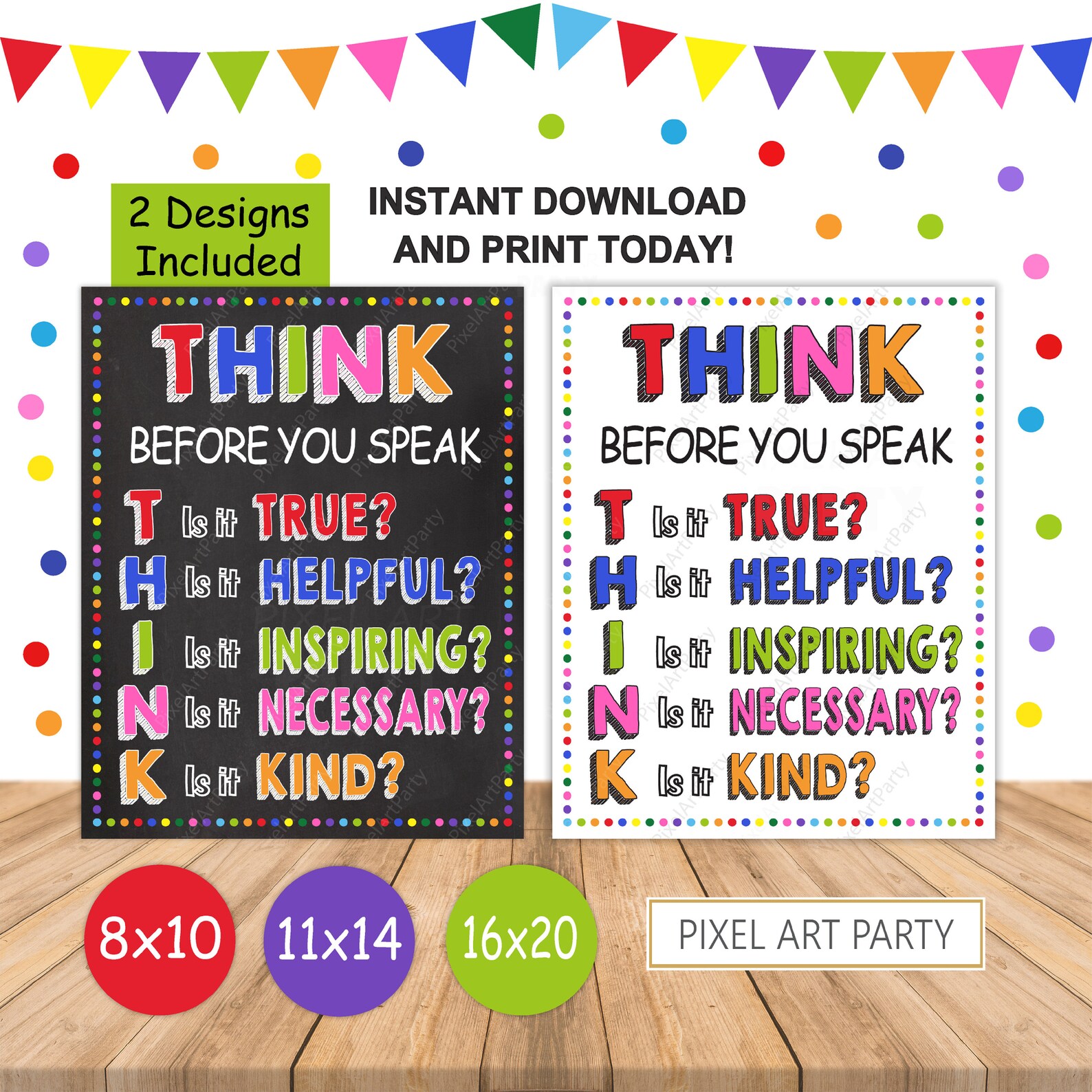 Think Before You Speak Sign Classroom Sign Classroom Decor | Etsy