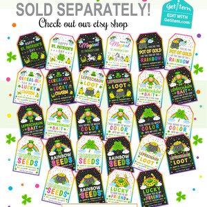 Editable St. Patrick's Day Tag, Rainbow Seeds Tags, Rainbow Tag ...