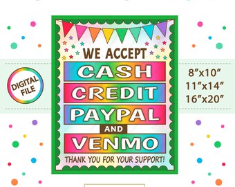 Accept Venmo Sign - Etsy