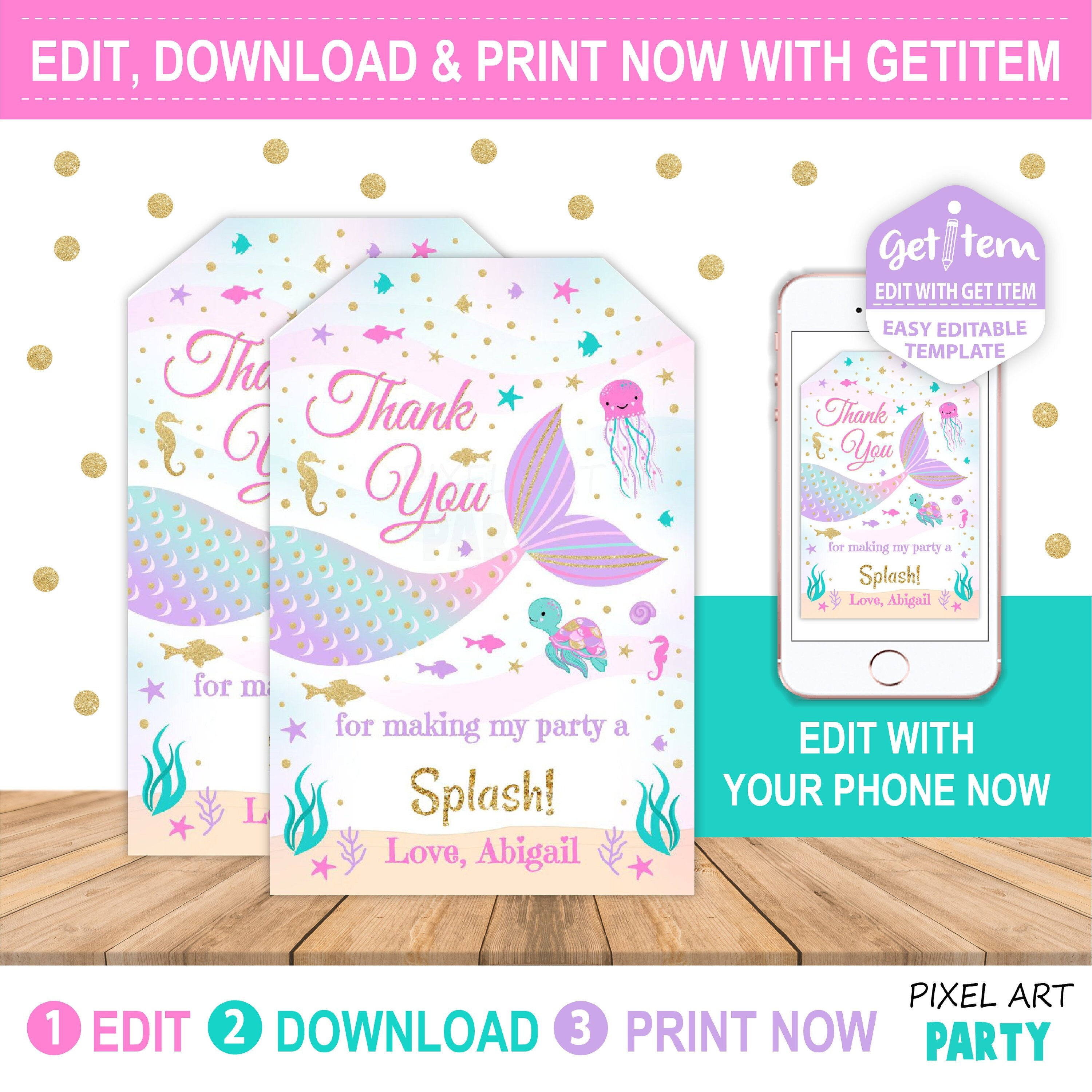 Mermaid Favor Tags Mermaid Gift Tags Mermaid Party Mermaid | Etsy