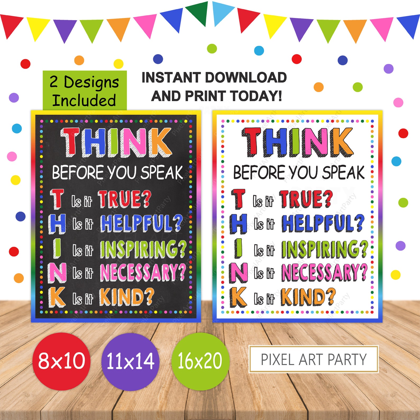 Think Before You Speak Sign Classroom Sign Classroom Decor | Etsy