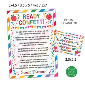 Back to School Ready Confetti Printable Back to School Gift for ...