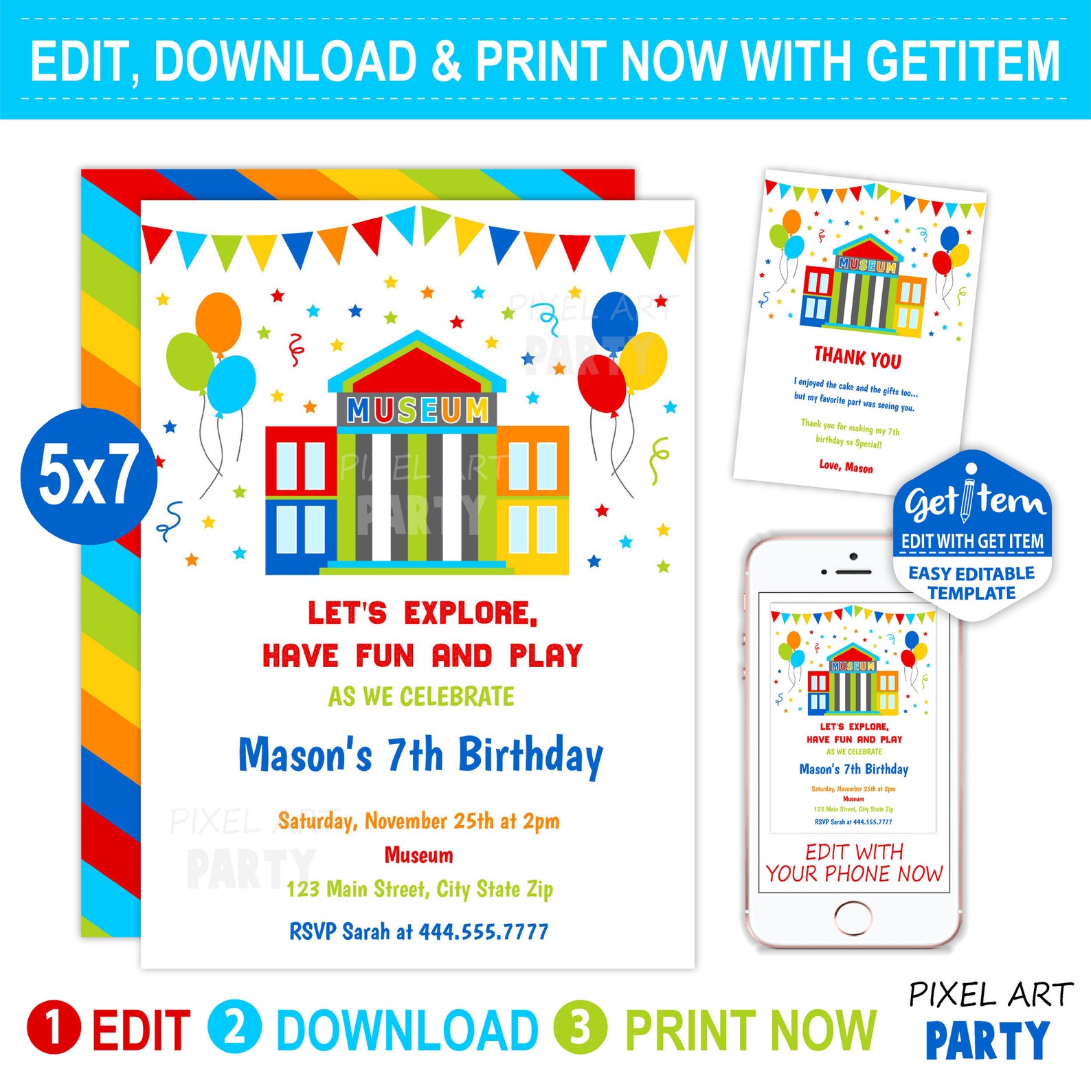 Museum Birthday Invitation Museum Invitation Party - Etsy