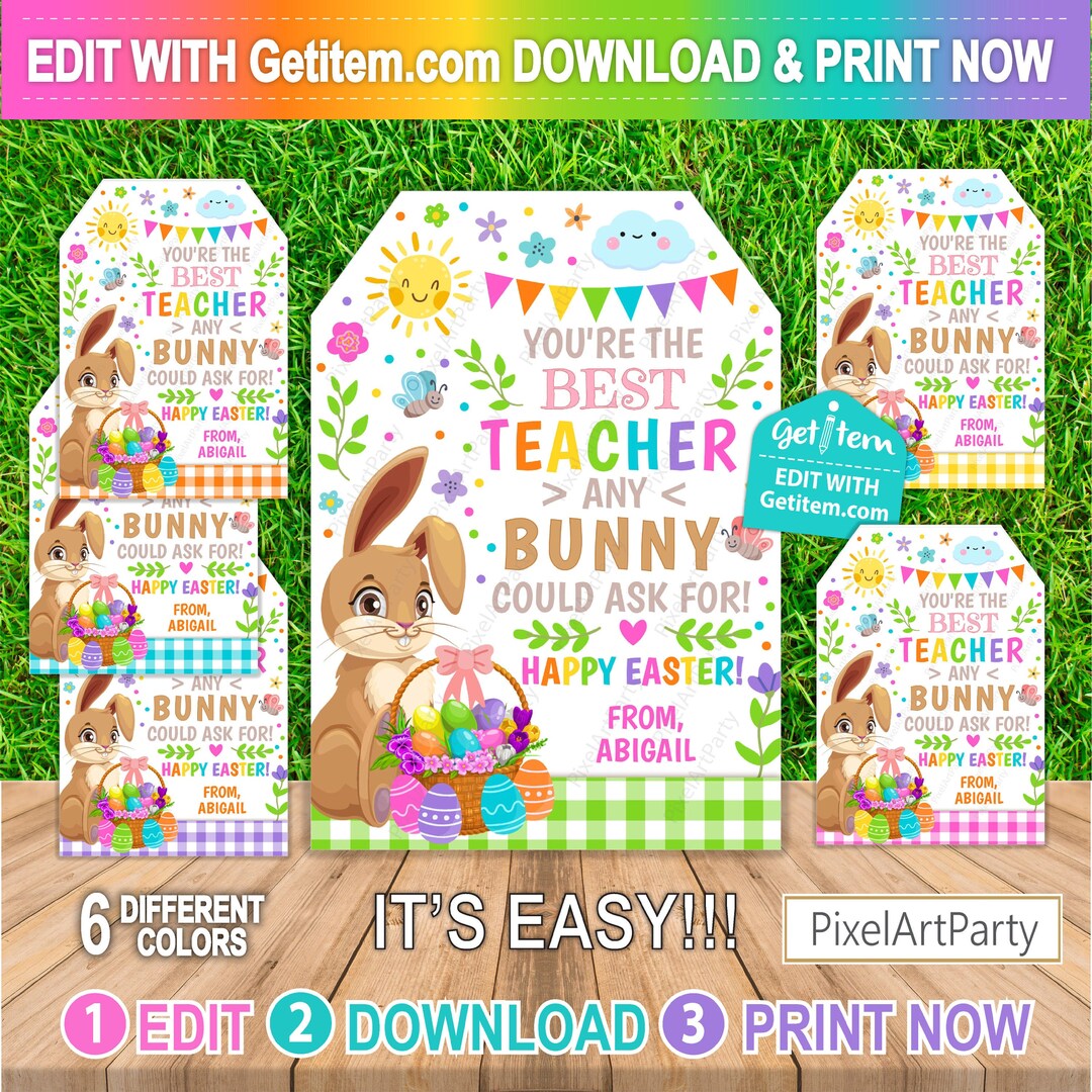 Editable Easter Teacher Gift Tags, Teacher Gift Tags, Easter Gift Tags ...