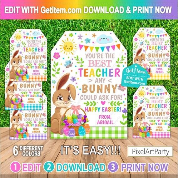 Editable Easter Teacher Gift Tags Teacher Gift Tags Easter | Etsy