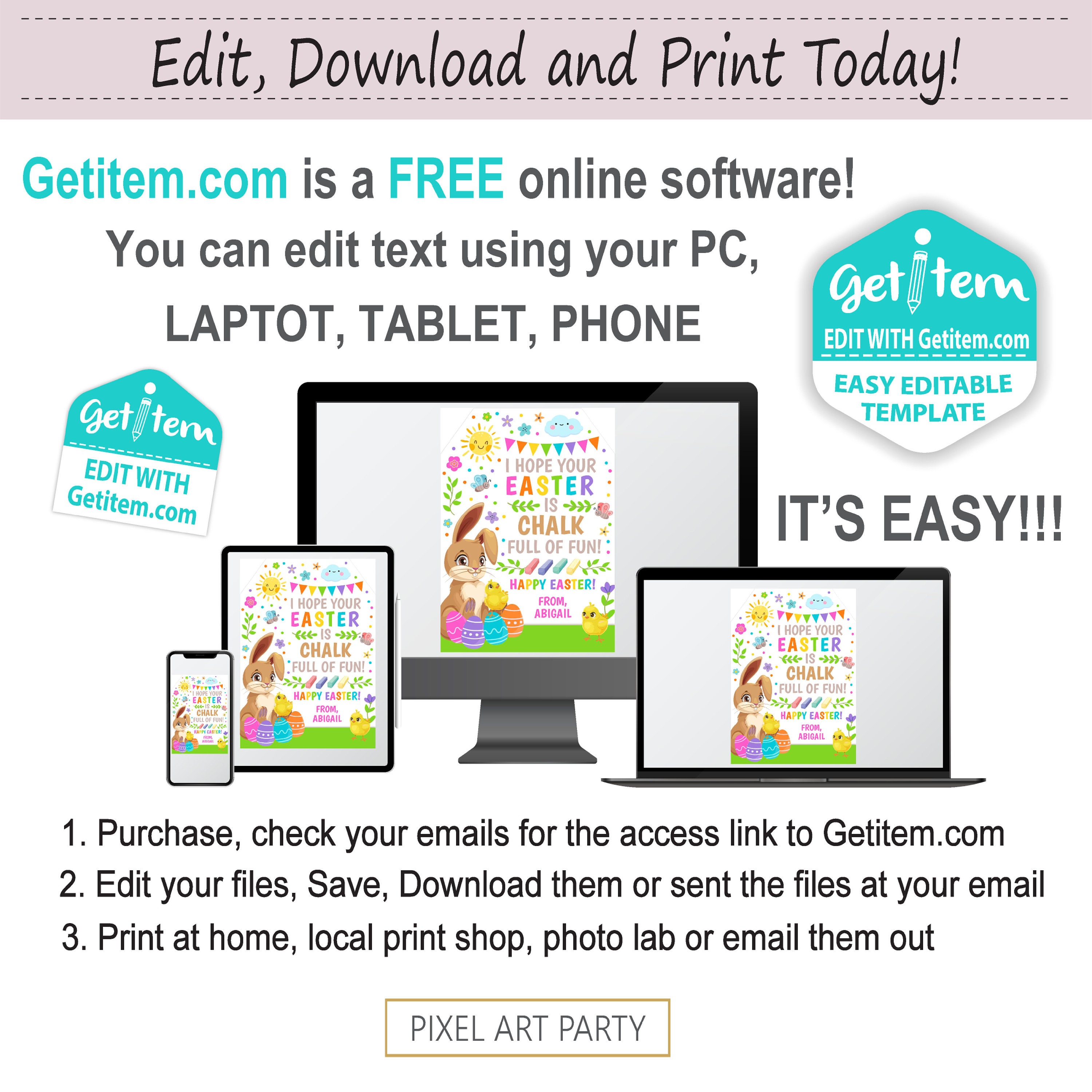 Editable Chalk Full of Fun Gift Tags Easter Gift Tags Easter - Etsy