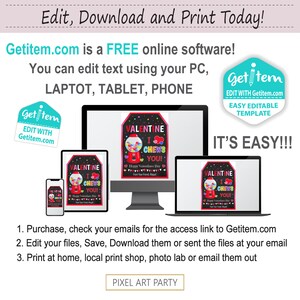 Editable Valentine Bubble Gum Gift Tags, Valentine's Day Gift Tag, I ...