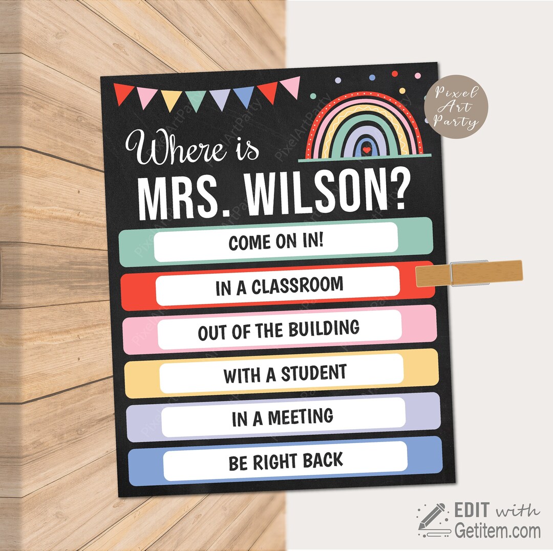 EDITABLE School Counselor Door Sign Where is the Counselor Psychology ...