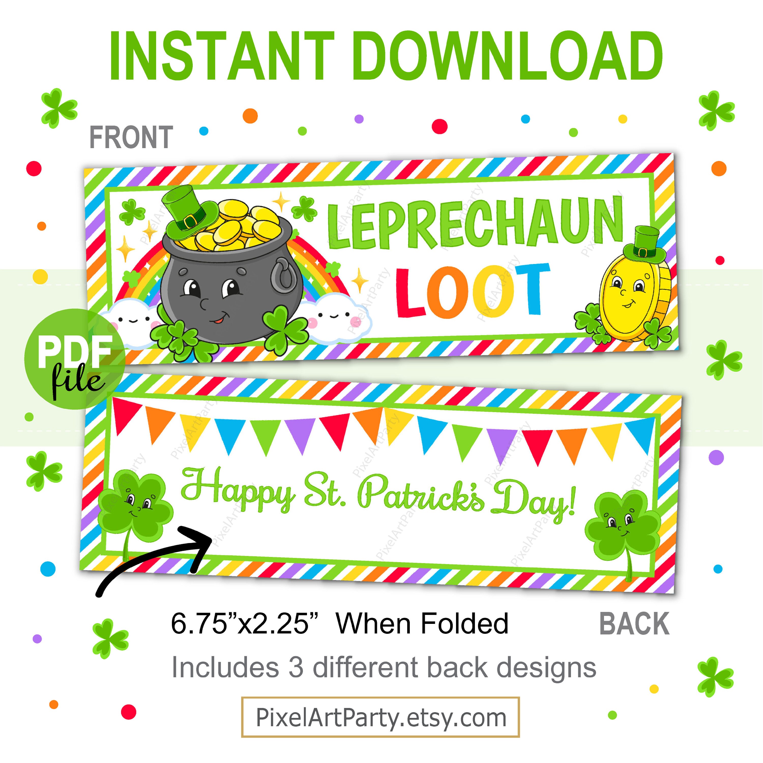 St. Patrick's Day Leprechaun Loot Treat Bag Topper | Etsy