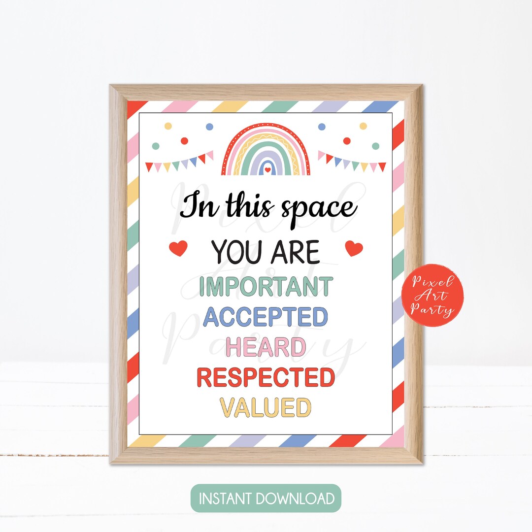 In This Space You Are This is a Safe Space Mental Health Poster ...