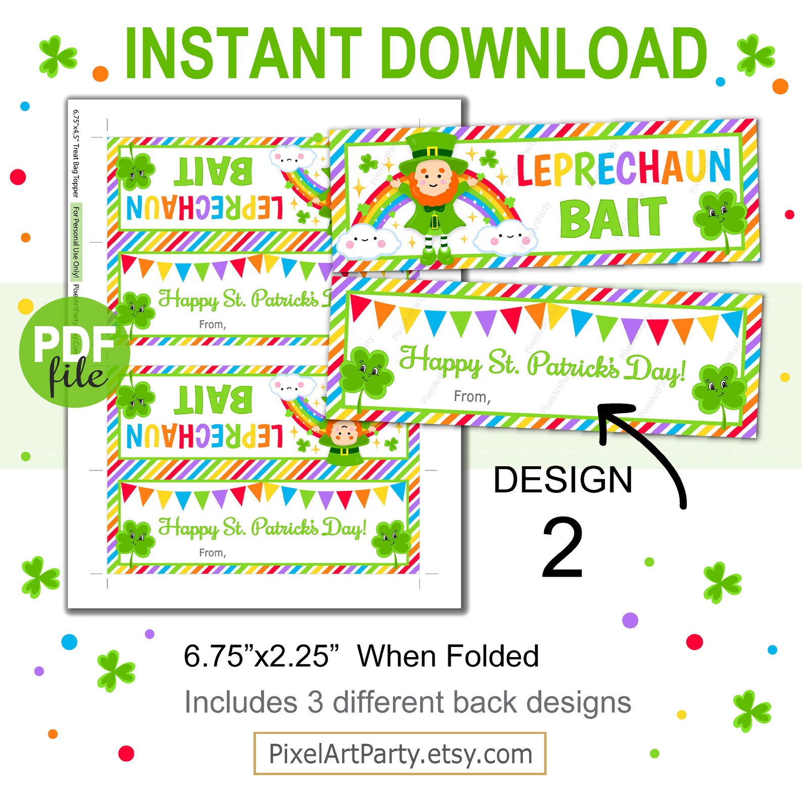 St. Patrick's Day Leprechaun Bait Treat Bag Topper - Etsy