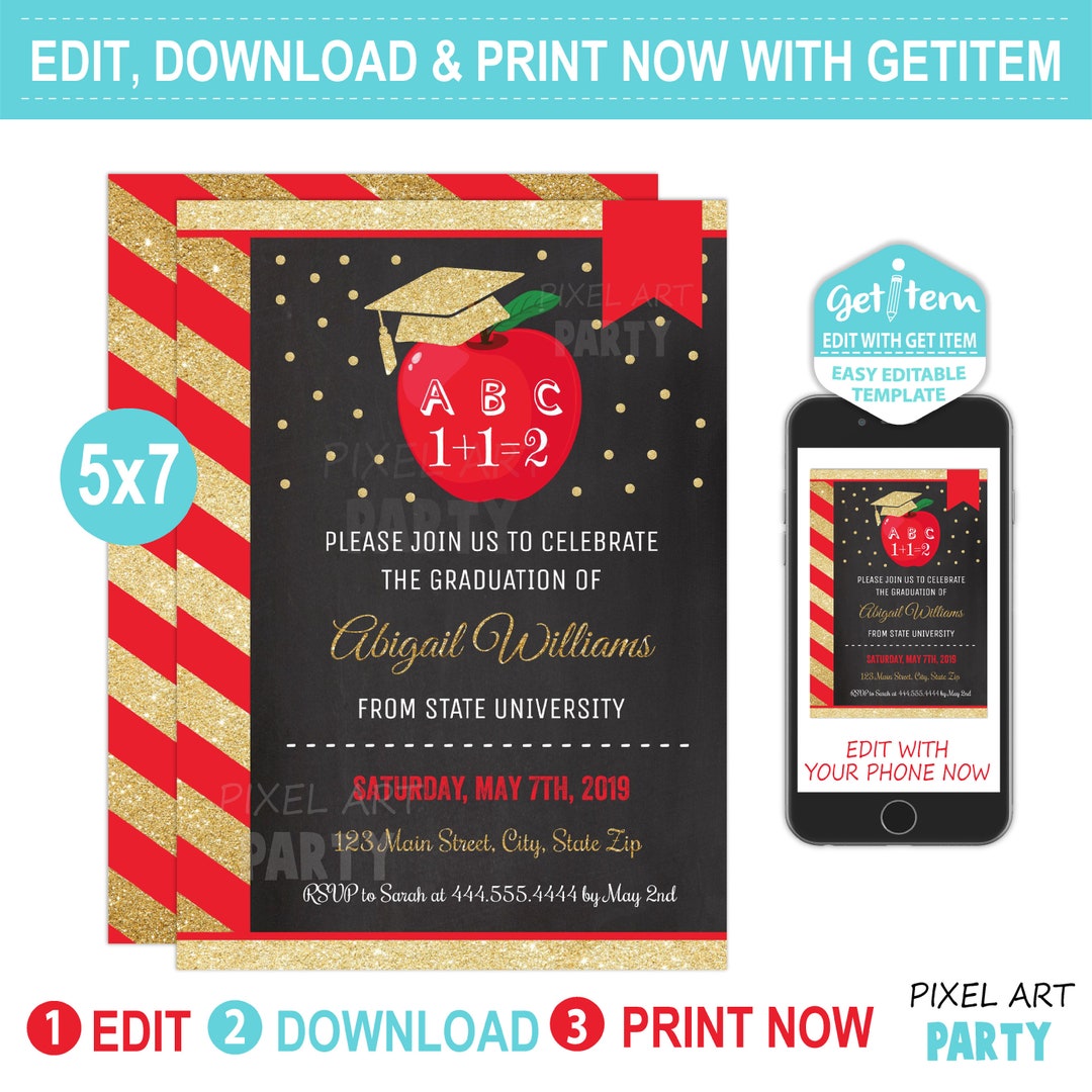Teacher Graduation Invitation Graduation Party Invitation - Etsy