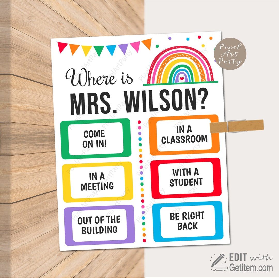 EDITABLE School Counselor Door Sign Where is the Counselor Psychology ...