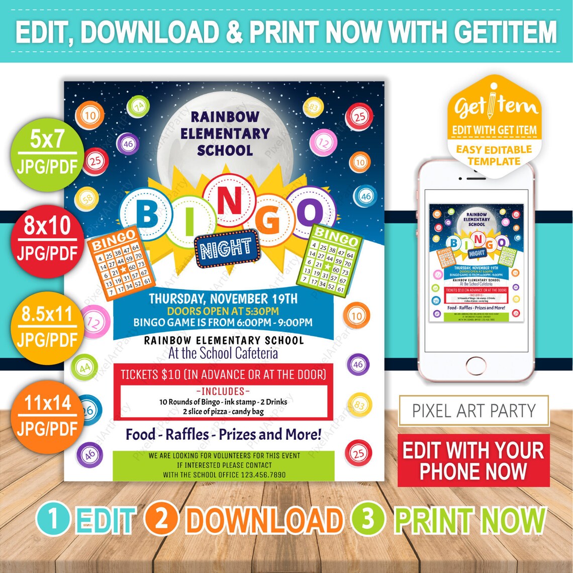 Family Bingo Night Flyer School Event Flyer School Flyer | Etsy