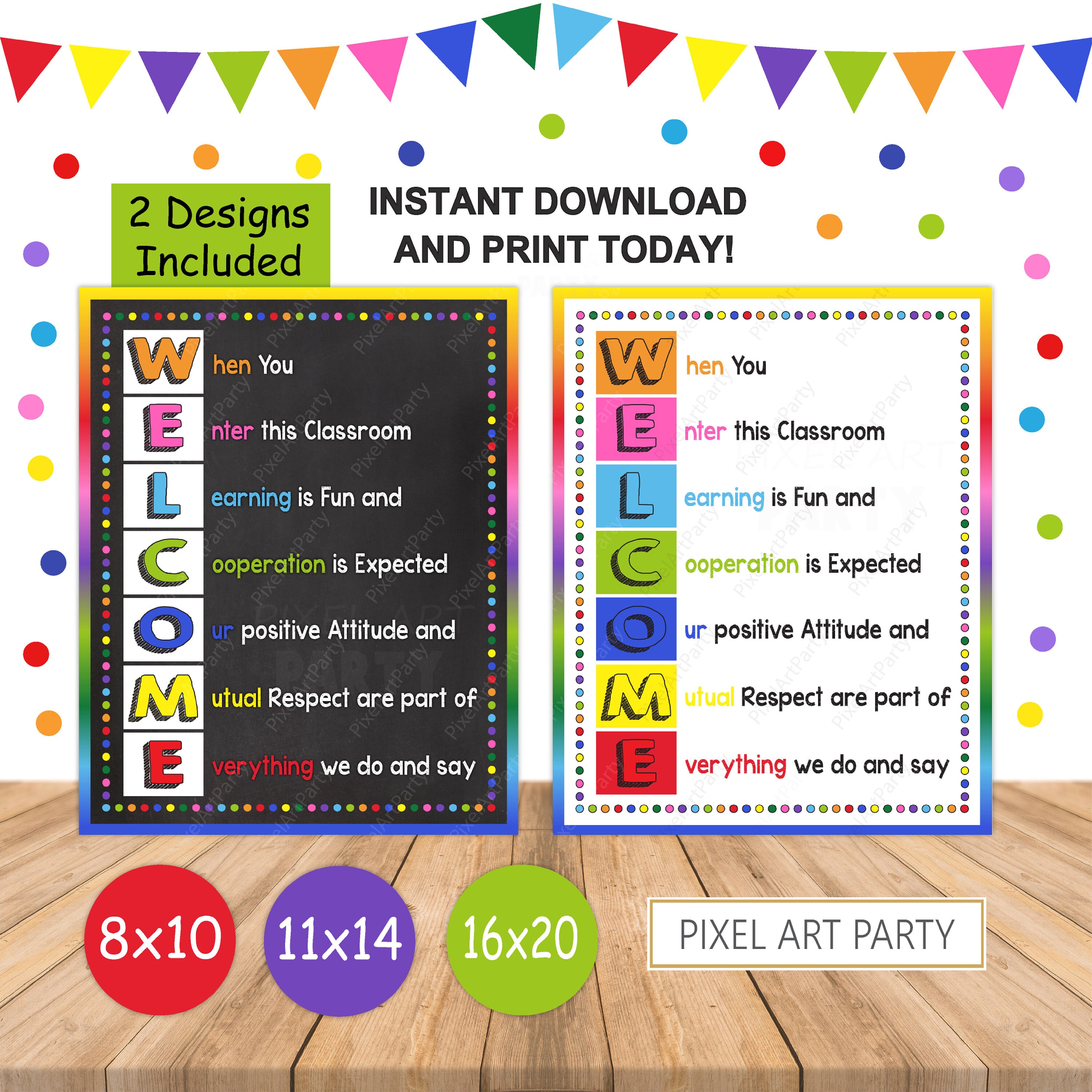 Welcome Poster Sign Classroom Sign Classroom Decor Instant | Etsy