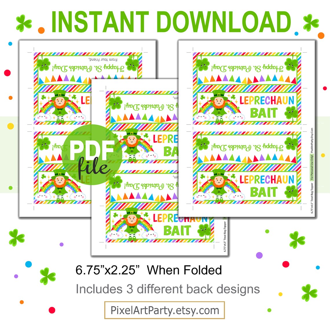 St. Patrick's Day Leprechaun Bait Treat Bag Topper - Etsy