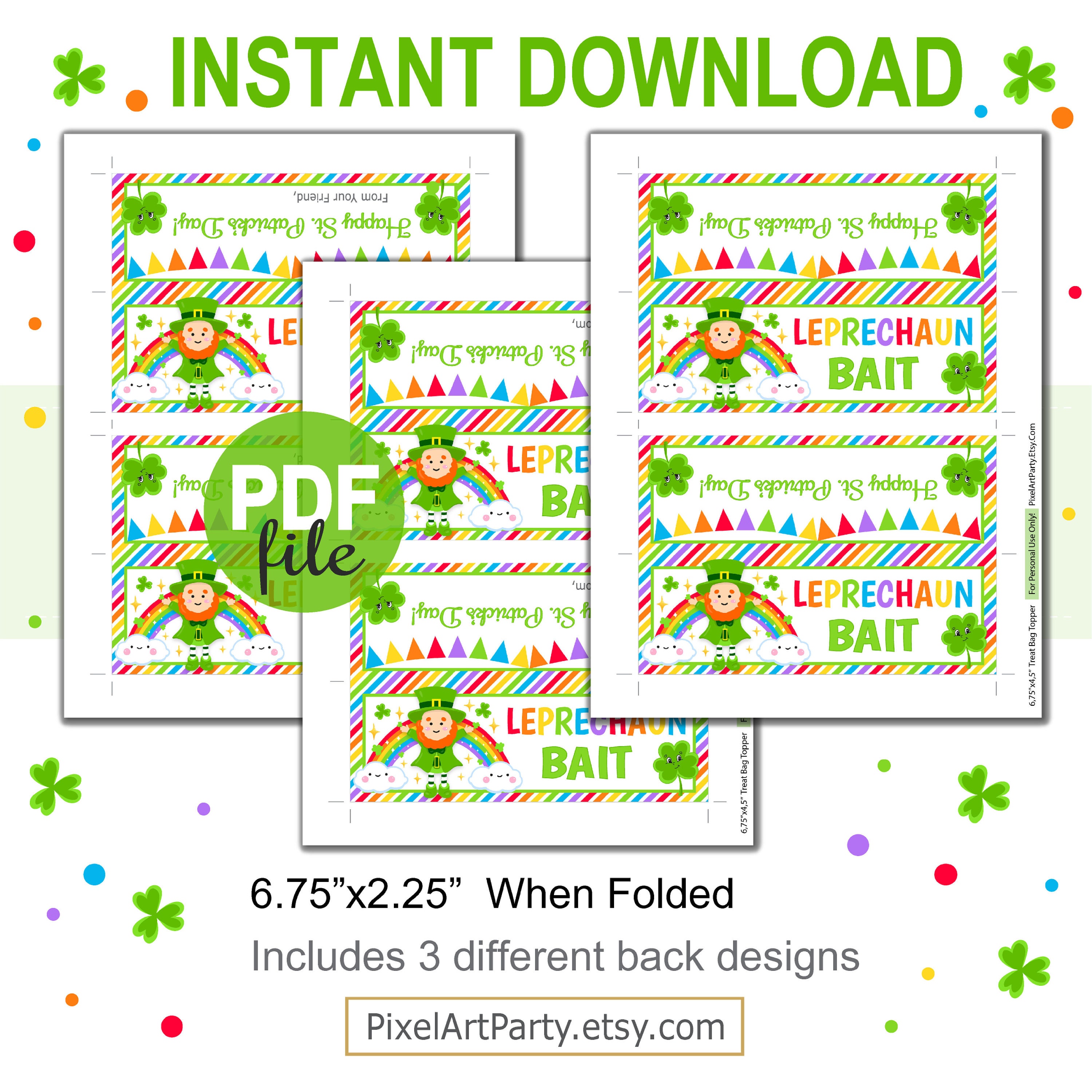 St. Patrick's Day Leprechaun Bait Treat Bag Topper - Etsy